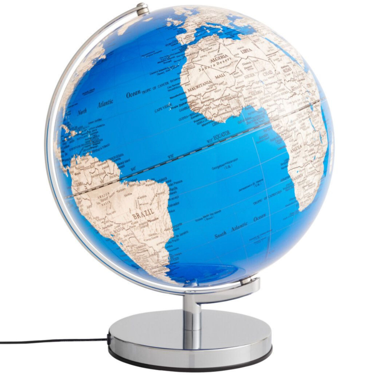 Globe terrestre Stellar Light Ø300mm Bleu vif (Troika) - Pierro-Astro ...