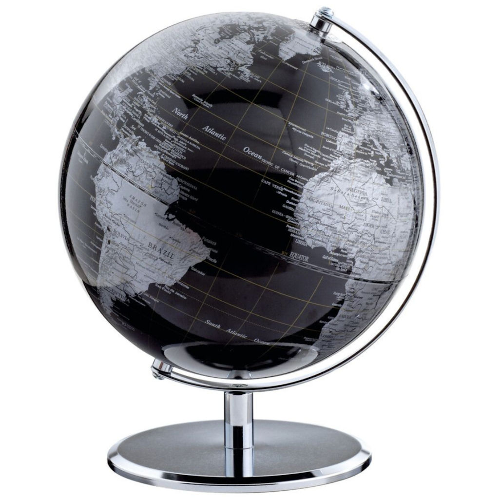 Globe terrestre Planet Ø250mm noir brillant (Troika) - Pierro-Astro la ...