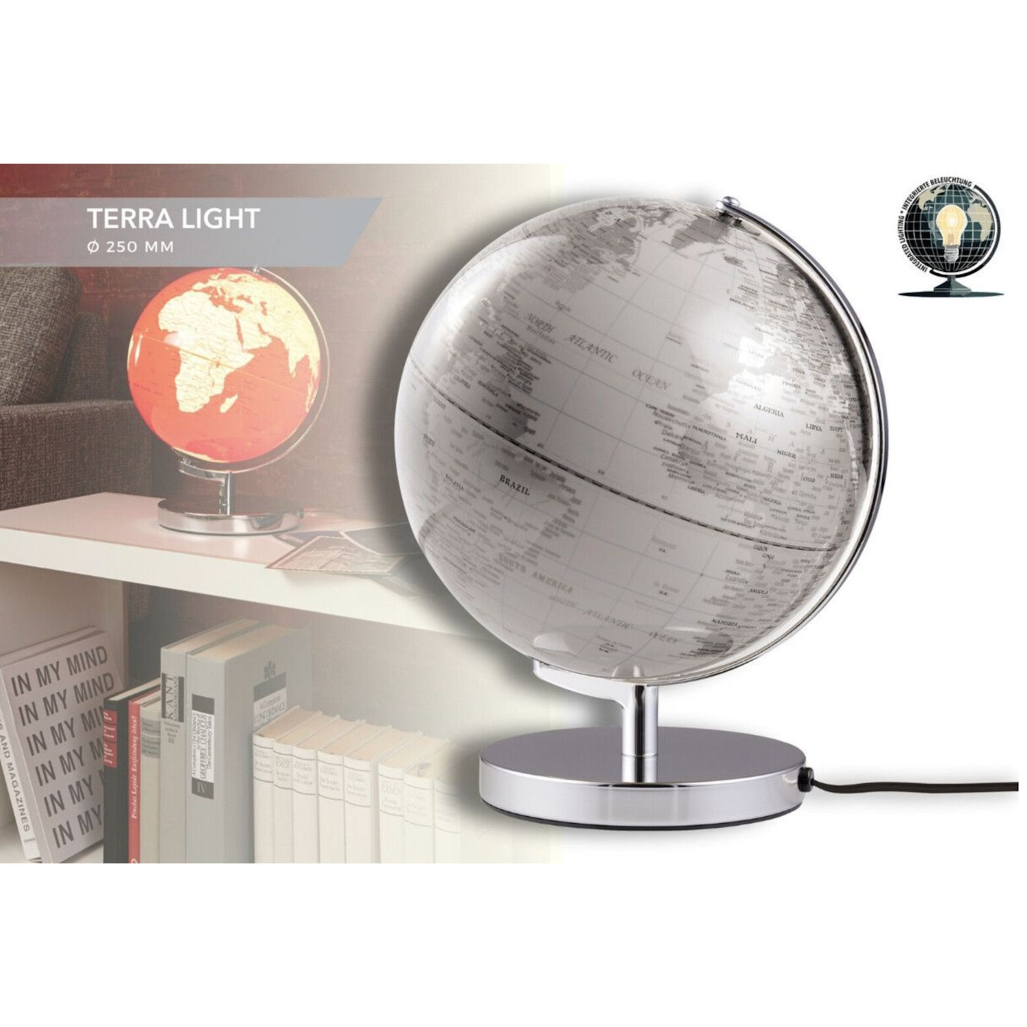 Globe terrestre Terra Light Ø250mm blanc (Troika) - Pierro-Astro la ...