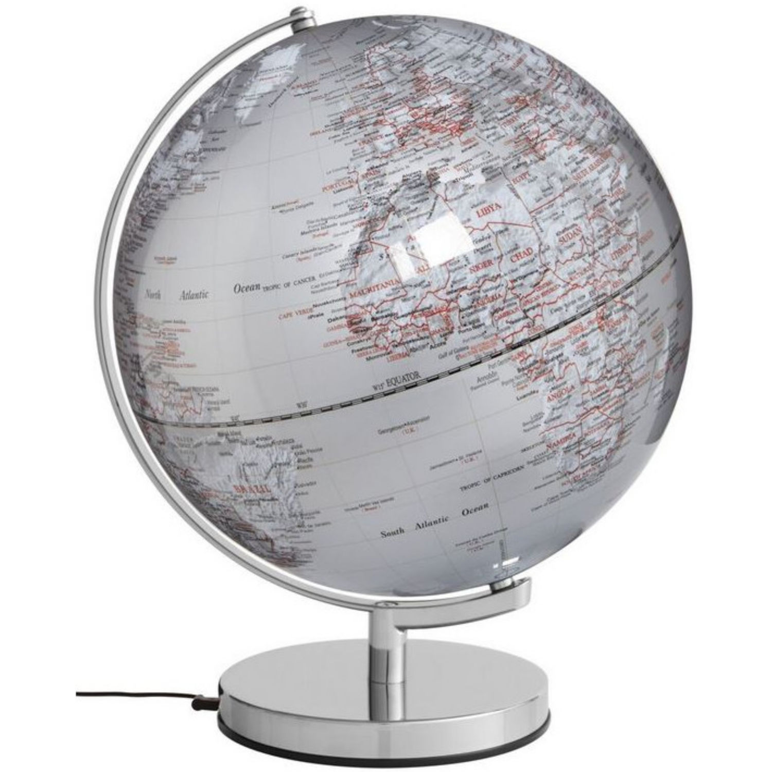 Globe terrestre Stellar Light Ø300mm Argent (Troika) - Pierro-Astro la ...