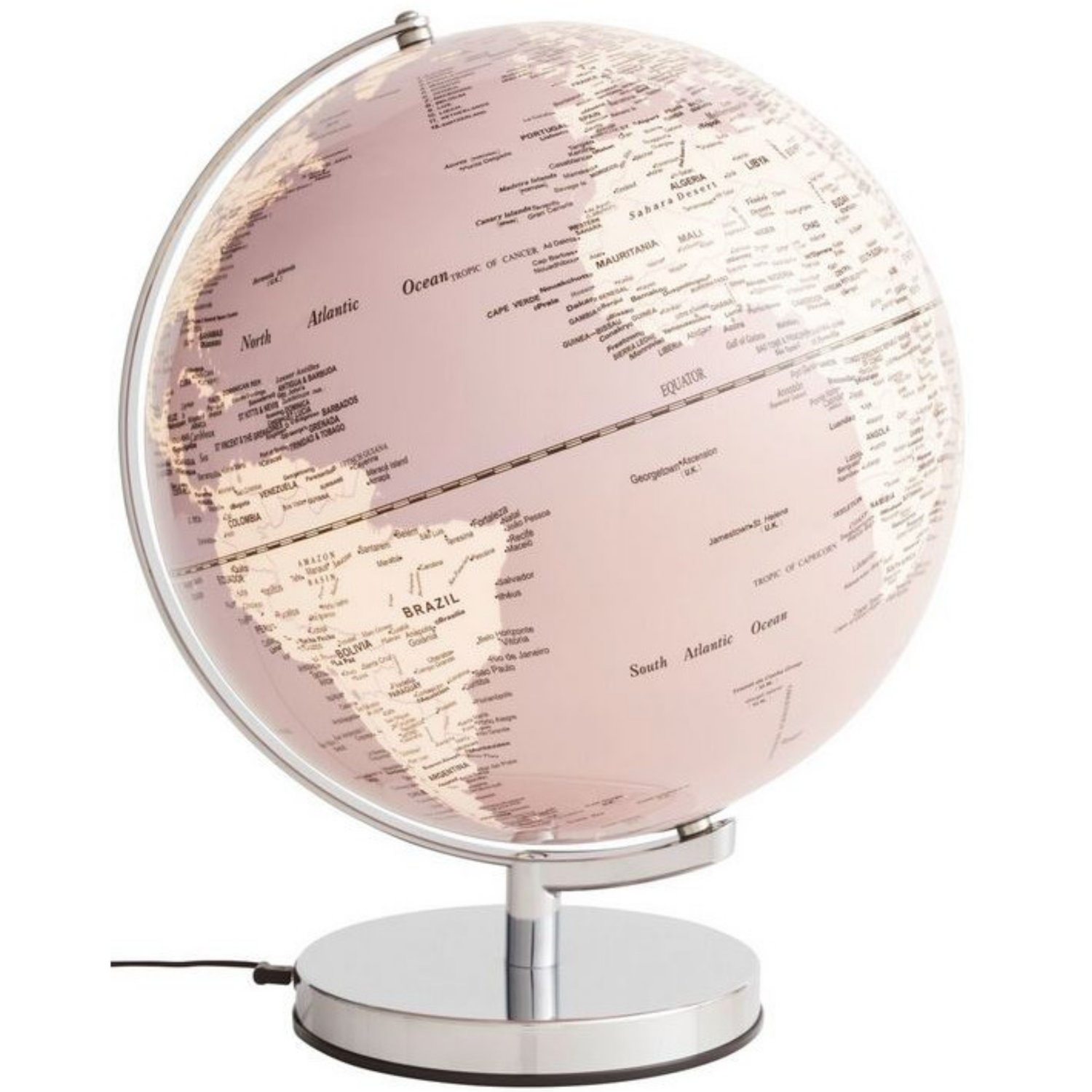 Globe terrestre Stellar Light Ø300mm Rose Pastel (Troika) - Pierro ...