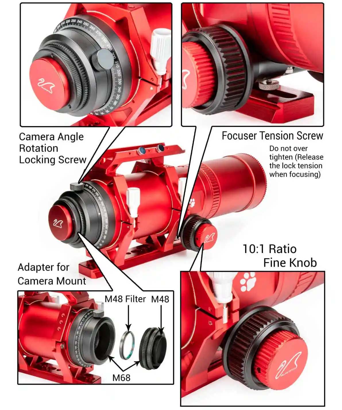 Lunette Astrographe 71/350 RedCat71 (William-Optics) - Pierro-Astro la ...